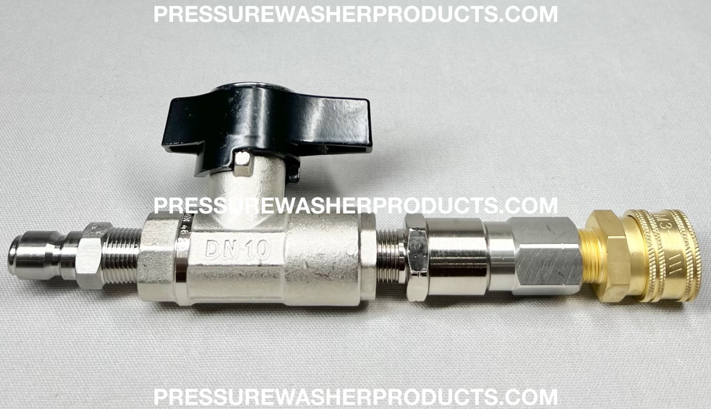 3/8" Ball Valve DN10 Combo Mosmatic Swivel Brass Socket & Steel Plug ...