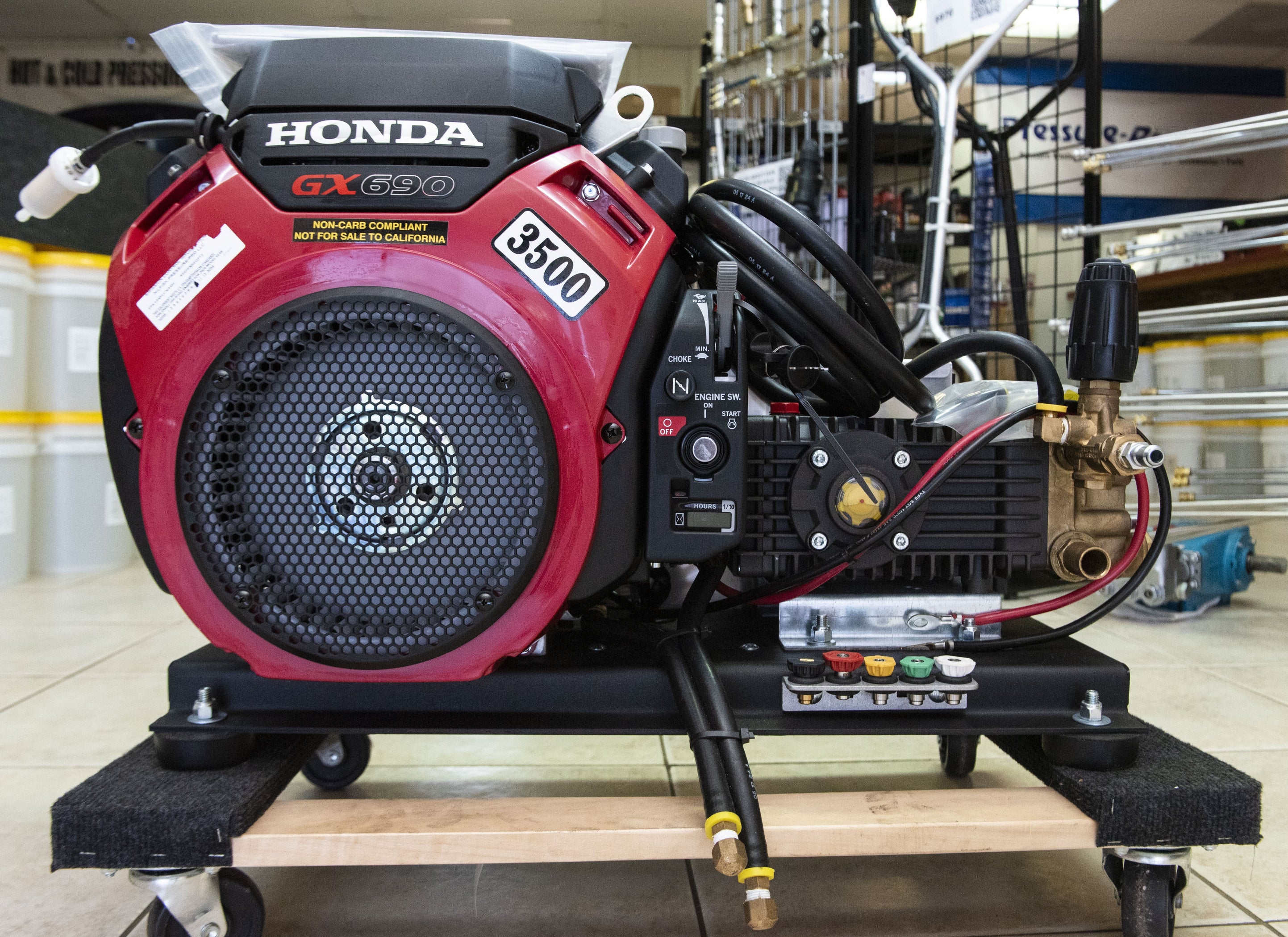 8 gpm 3500 psi Skid Cold Pressure Washer Honda Engine TSF2021 Nozzles ...