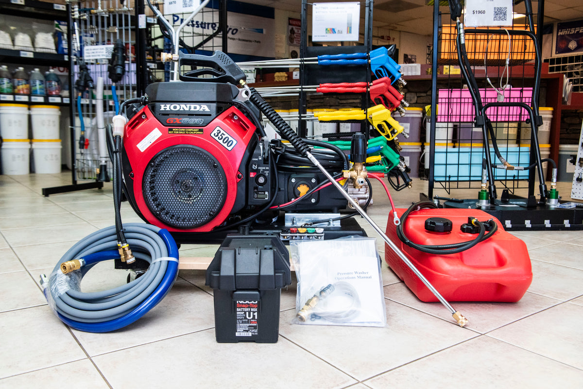 8 gpm 3500 psi Skid Cold Pressure Washer Honda Engine Viper AR Fuel Ta ...