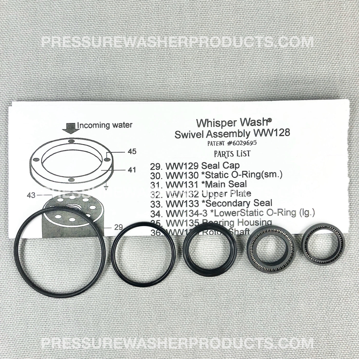 WW200 SWIVEL REBUILD KIT WHISPER WASH, WW128 SWIVEL, WW ...
