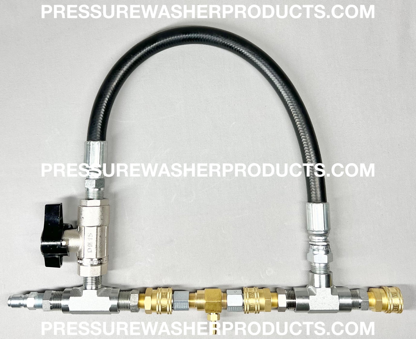 1/2" ID Hose Chemical Injector Bypass Kit High Pressure Steel Componen ...