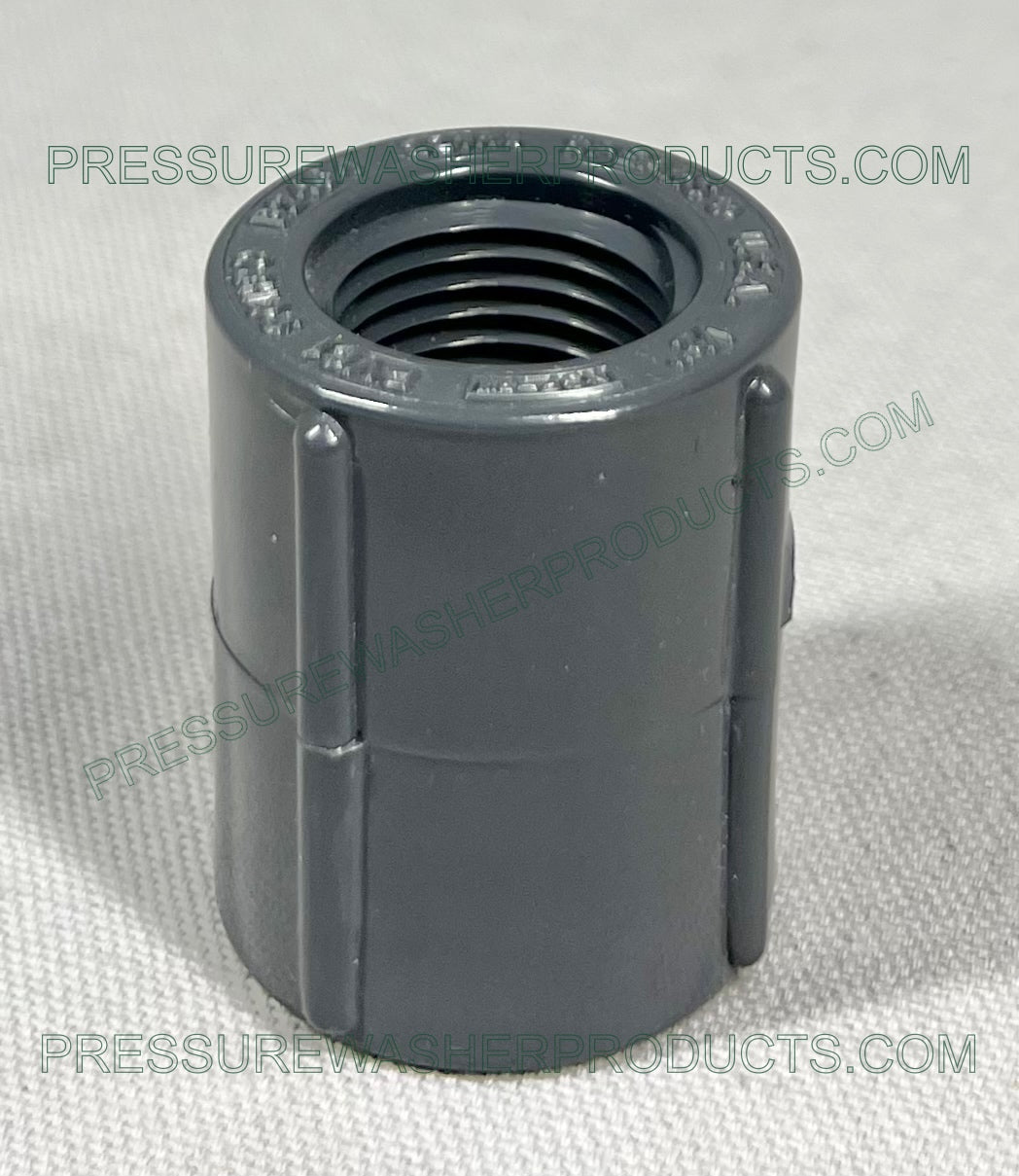1/2" Threaded PVC Coupler SCH 80 Straight C.80 — PressureWasherProducts