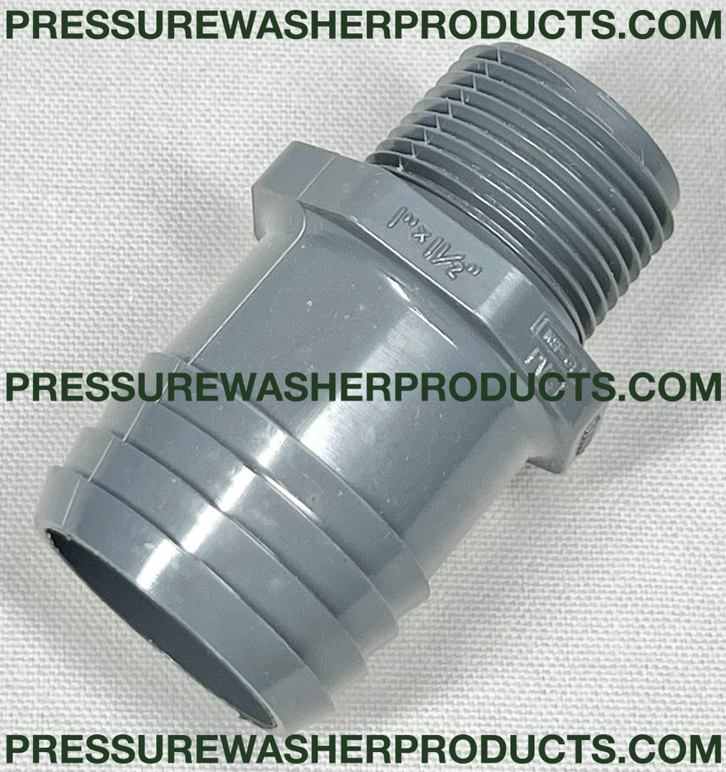 SCH 80 PVC 1.5" HOSE BARB X 1" MPT MALE PIPE THREAD HEAVY DUTY HB2416P ...