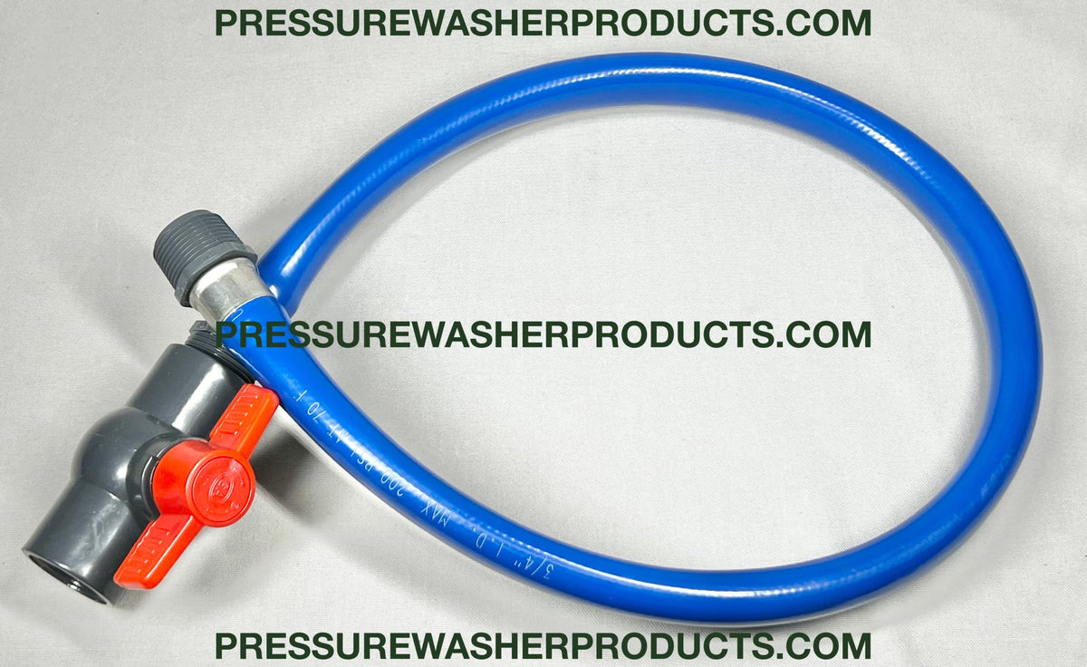 DRAIN HOSE ASSY SCH 80 PVC BALL VALVE CRIMP ENDS FOR 1.5" BANJO ...