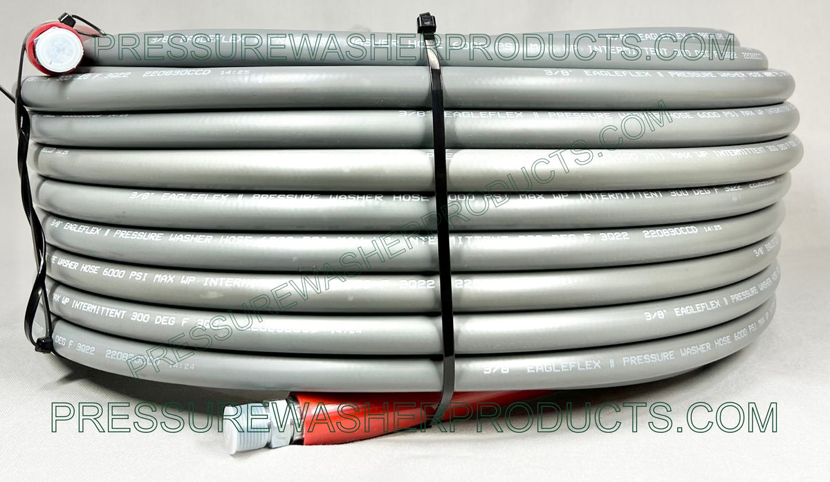 3/8" ID x 100' 6000 psi Smooth Cover R2 2 Wire Braid Grey Pressure Was ...