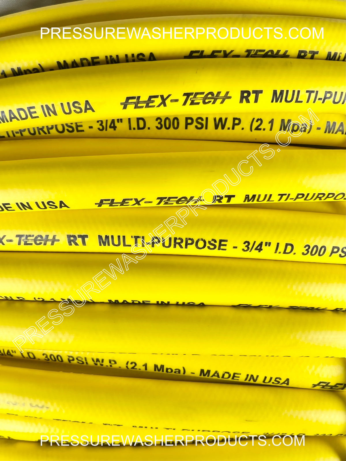 3/4' 200' FLEX TECH YELLOW chemical hose chlorine sodium hypochlorite ...